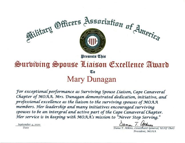 Meet MOAA’s 2020 Surviving Spouse Liaison Award Winner - Indian River ...